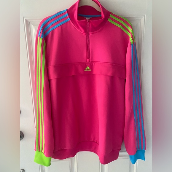 adidas | Jackets & Coats | New Adidas Tracker Jacket Hot Pink Neon ...